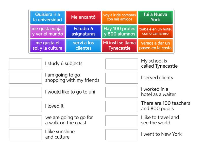 Speaking warm up - Match up