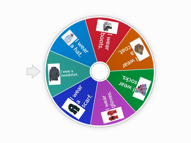 Winter- "I wear" sentences - Spin the wheel