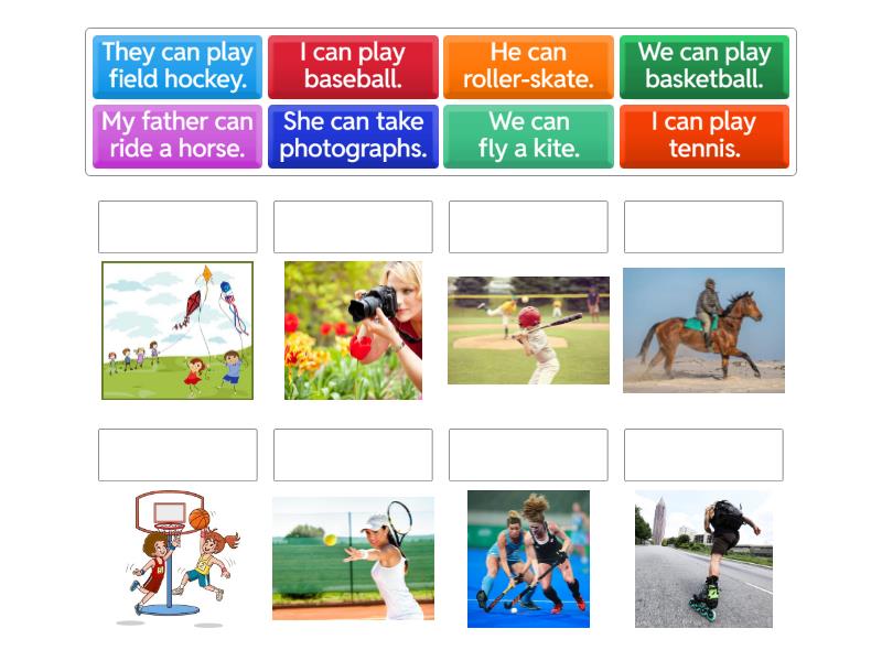 Grade 2-Unit 6-Can-Can't - Match up