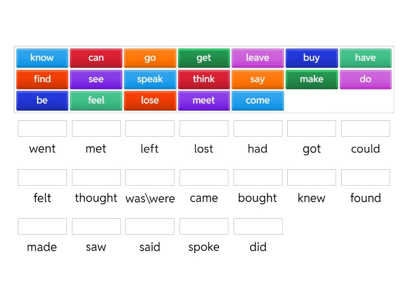 7C - irregular verbs - Match up