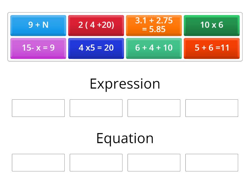Equation vs Expression - Group sort