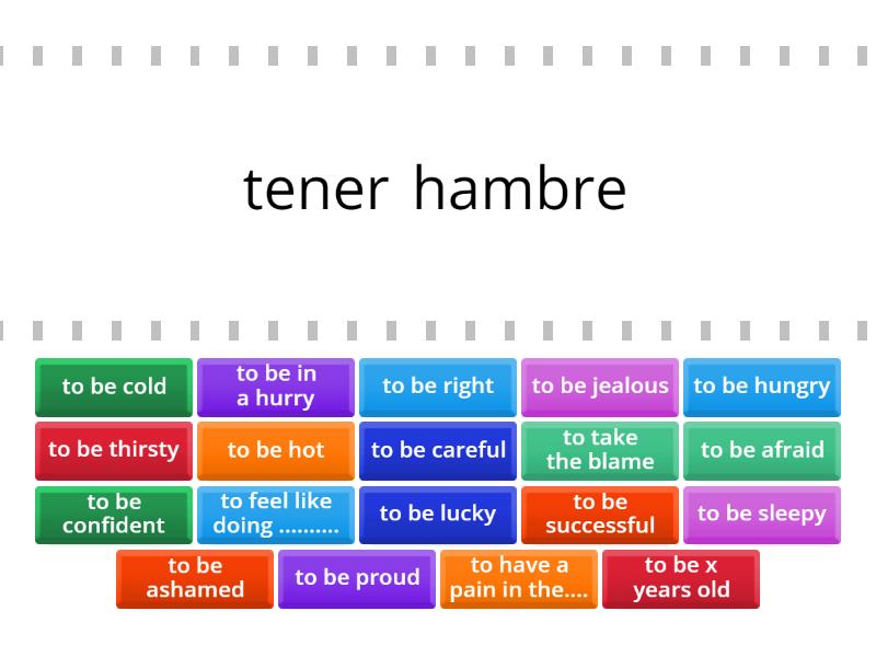 Idiomatic expressions with tener - Find the match
