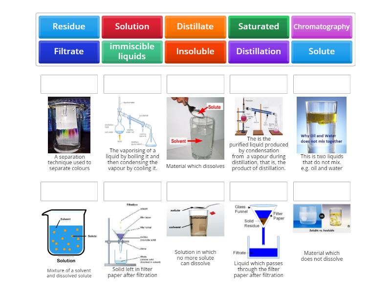 Separating Mixtures - Match up