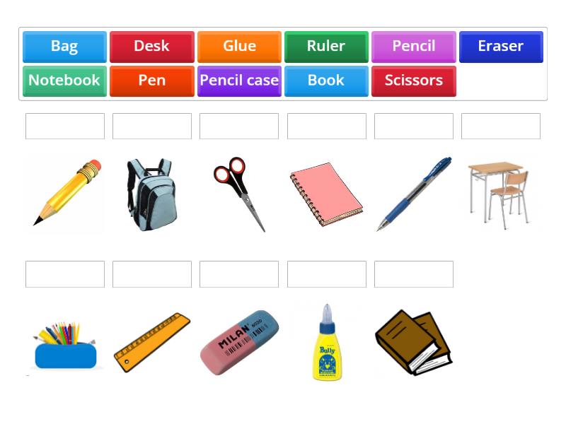 School supplies - Match up