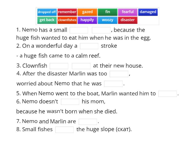 Finding Nemo - Complete the sentence