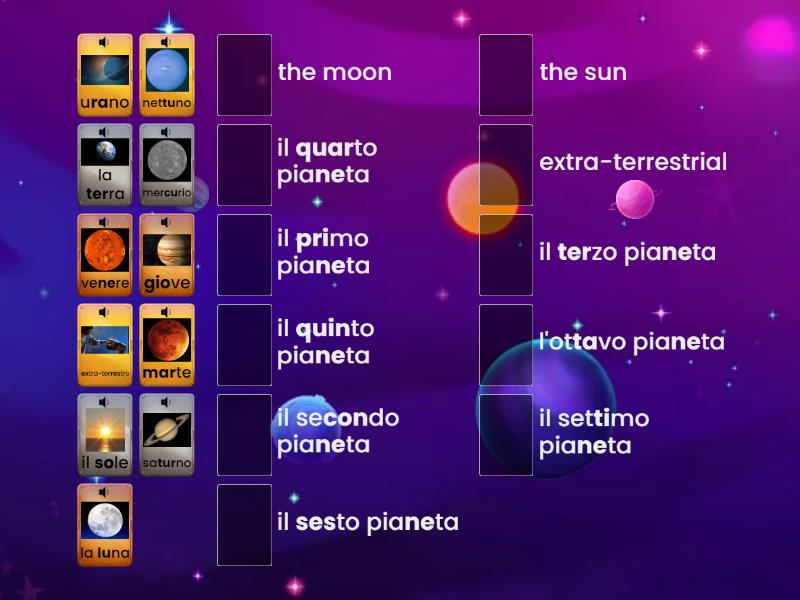 S The Solar System - Ordinal numbers - 1st etc - Match up