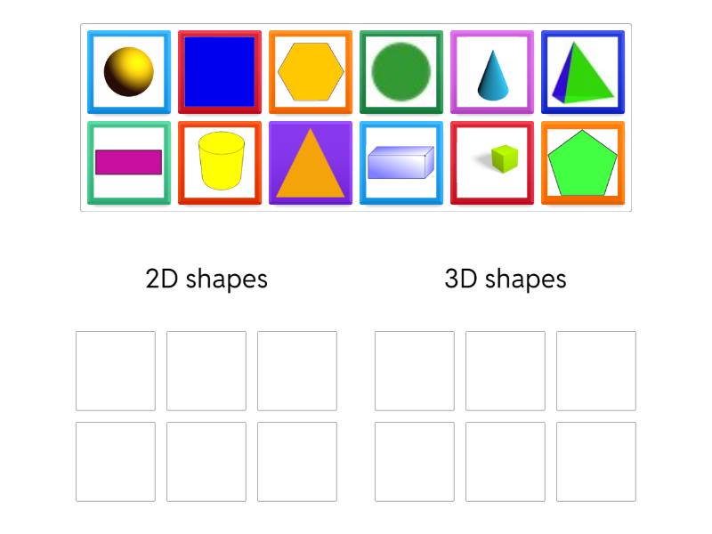 Sorting 2D and 3D shapes - Group sort