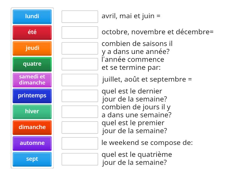 les jours et les mois / 1 - Une las parejas