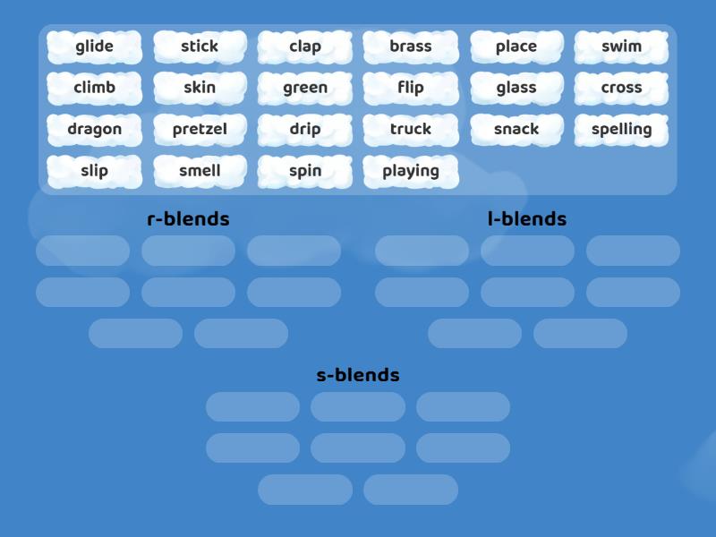 Consonant Blend R, L,& S, Lesson 4 - Group sort
