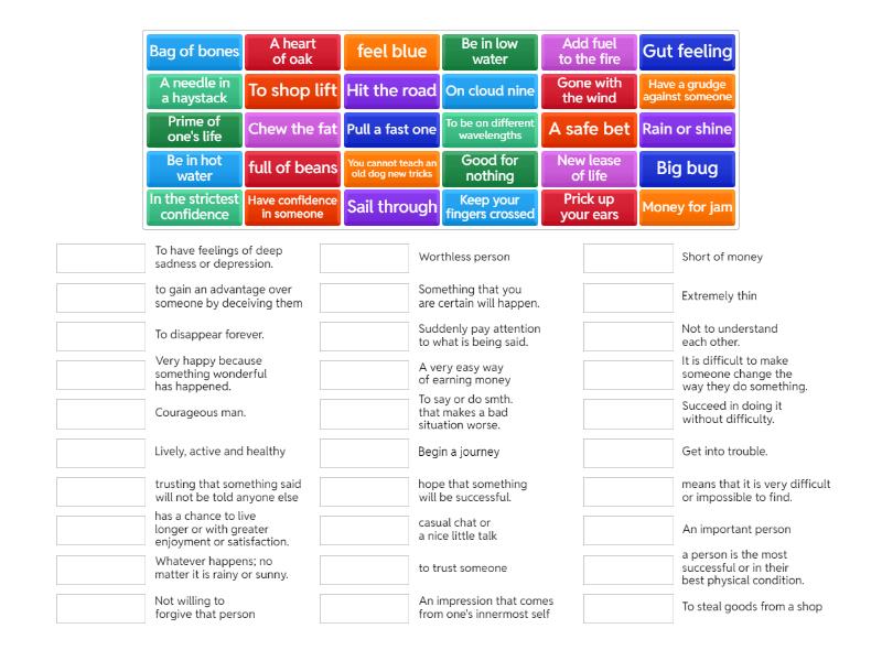 idiom part 1 - Match up