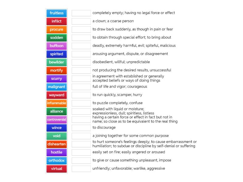 Vocabulary Workshop Level B Unit 4 - Match up