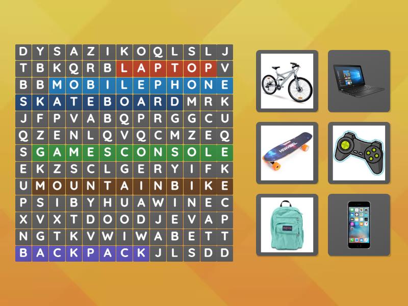 of Go Getter (1) 2.5 My things - Wordsearch