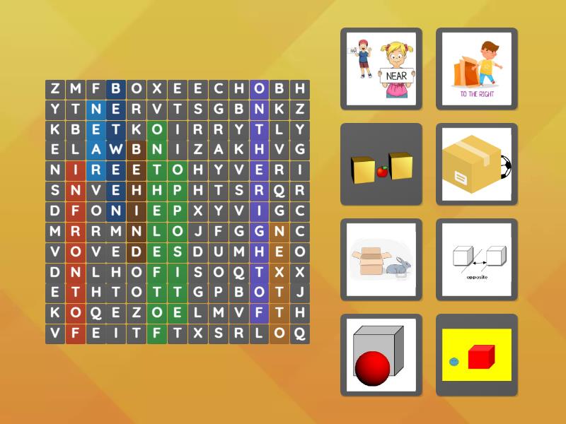 Prepositions of place - Wordsearch