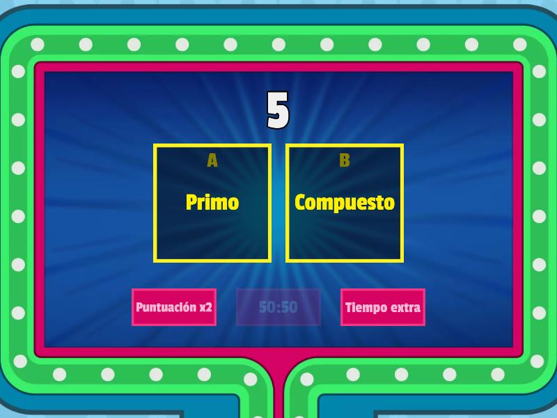 Números primos y compuestos - Gameshow quiz
