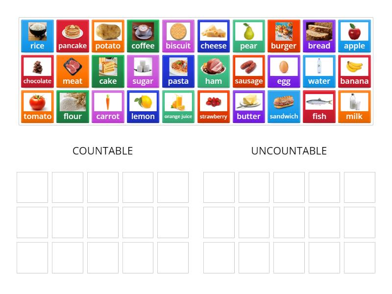 Go getter 2, Unit 2.2. Countable and uncountable - Group sort