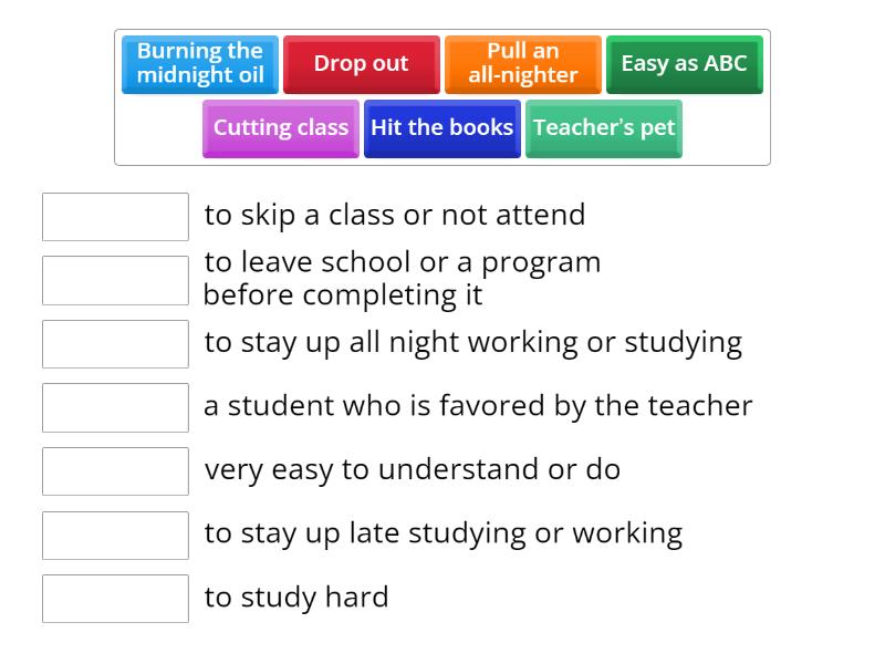 school idioms - Match up
