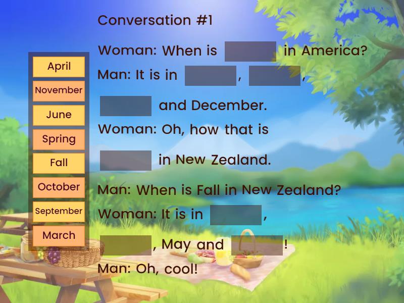 Months of the year - Listening - Complete the sentence