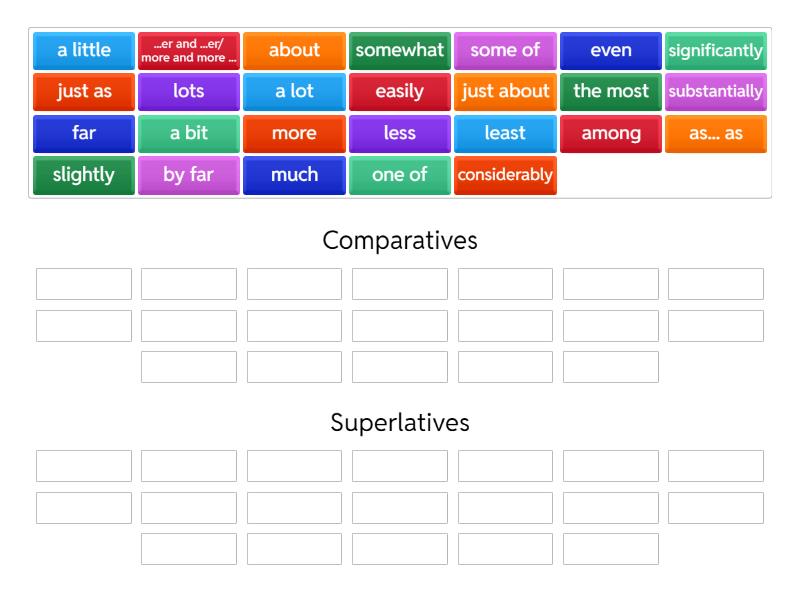 comparatives and superlatives - advanced - Group sort
