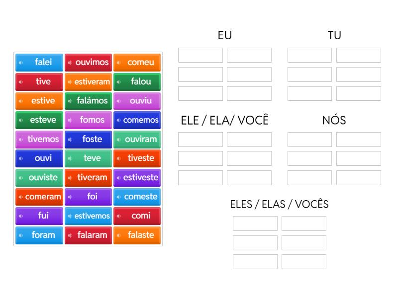Pretérito Perfeito Simples - verbos regulares + ser / ir, ter, estar ...