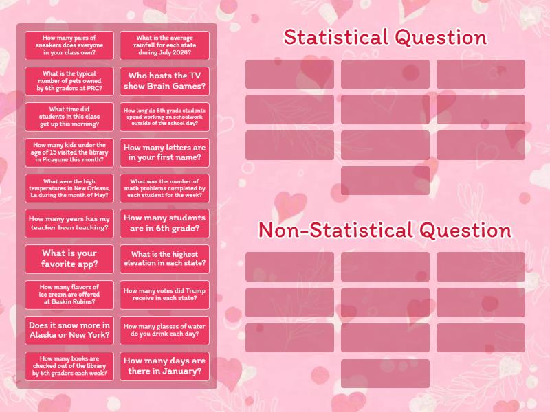 Statistical vs. Non-Statistical Questions - Group sort