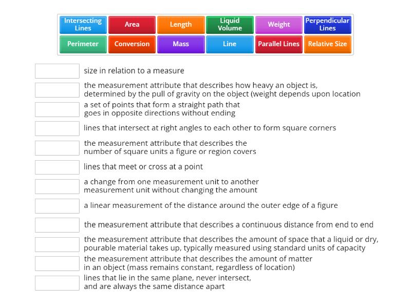 4th Grade Unit 8 - Match up