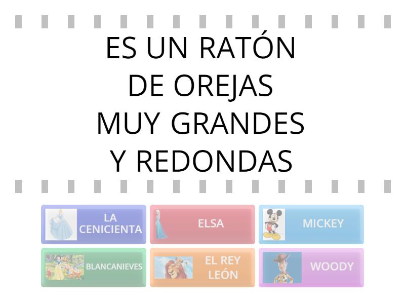 ADIVINANZAS Personajes de Disney - Cari padanan