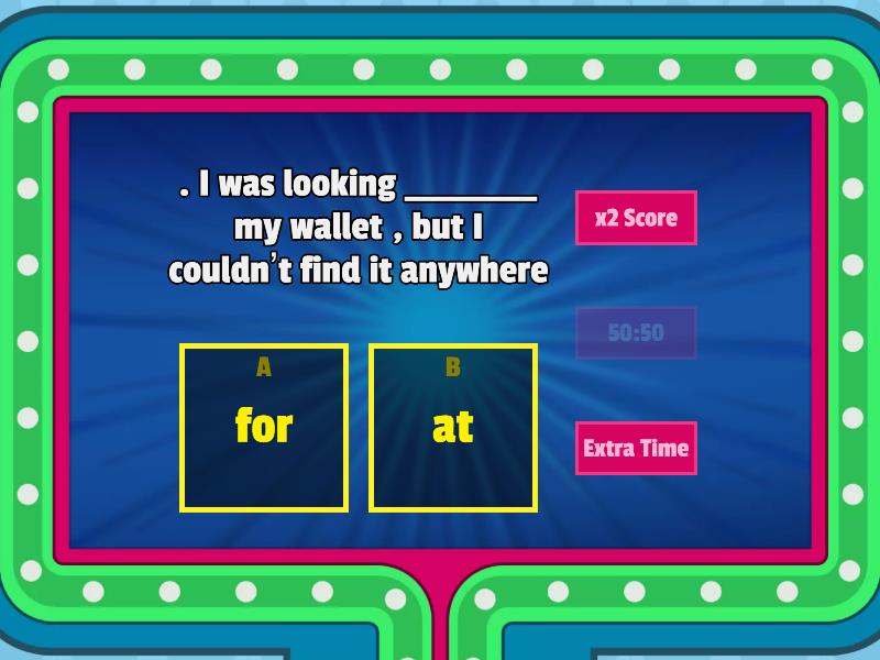 Pre test Units 1-2 Vocabulary - Gameshow quiz