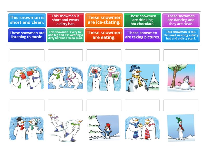 Read and Match Snowman - Match up