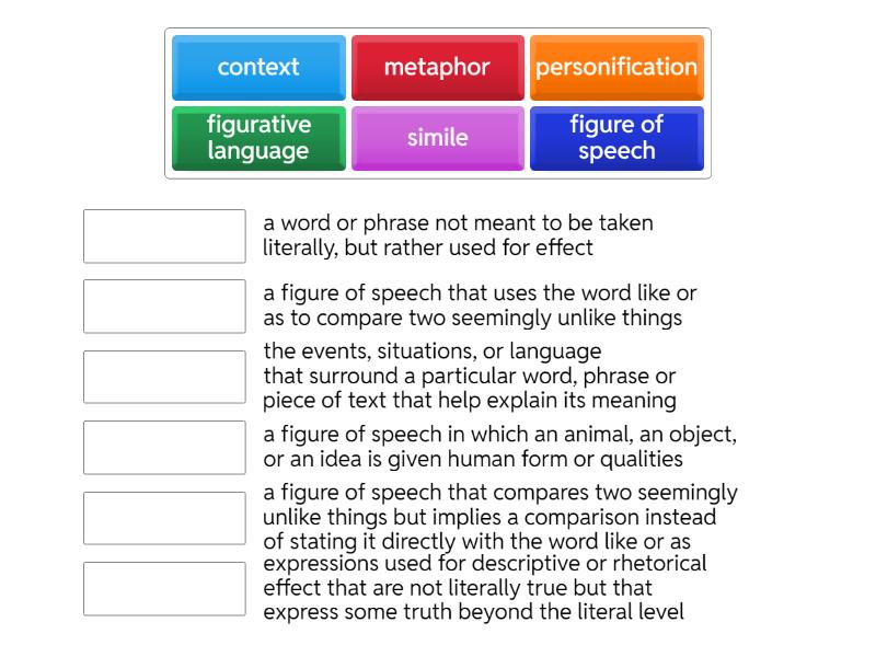 Figurative Language - Match up