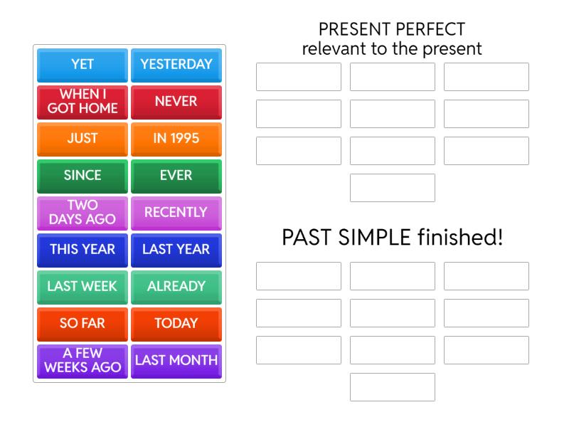 PRESENT PERFECT OR PAST SIMPLE? - Group sort