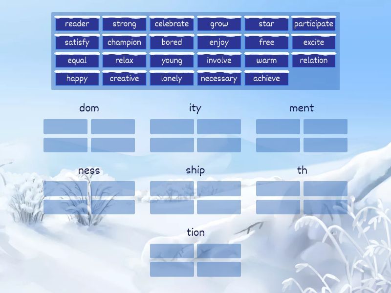 Word formation nouns/suffixes - Group sort