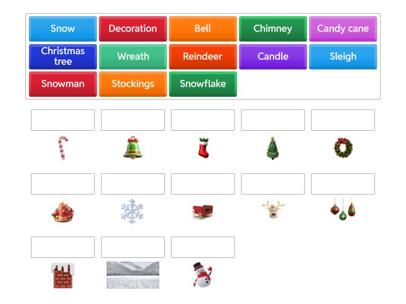 Christmas vocabulary - Match up