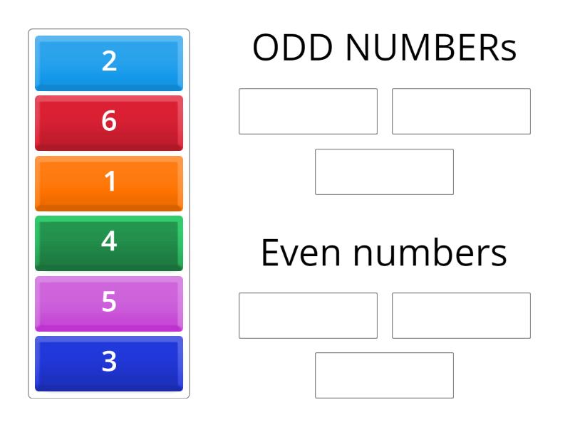 Numbers even and odd game - Group sort