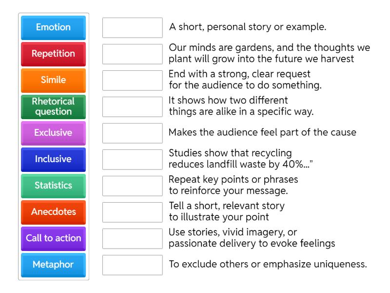 Persuasive Techniques - Match up