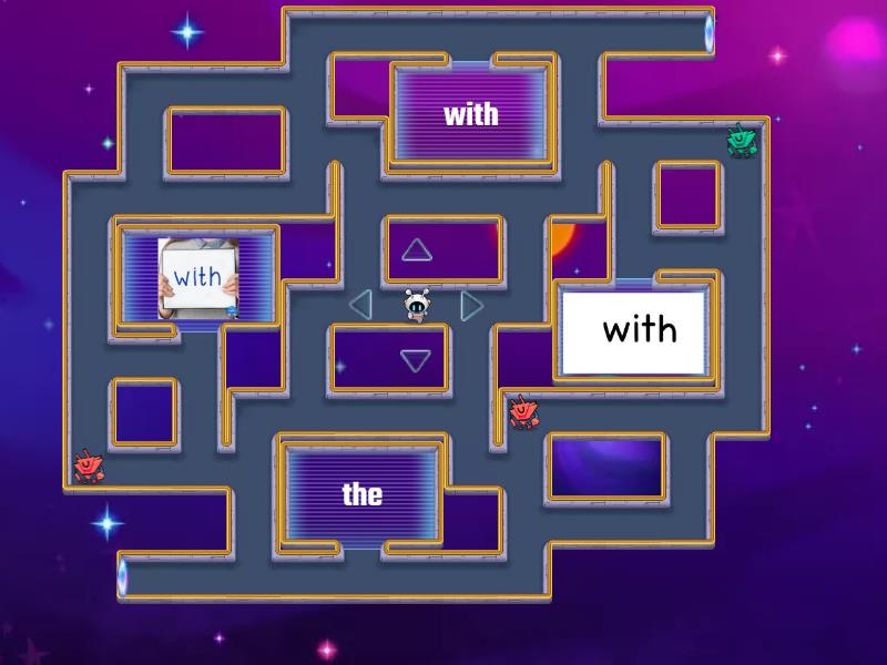 Find the sight word "with" - Maze chase