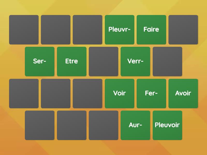 Memory des verbes irréguliers - futur simple - Des paires