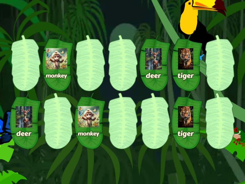 match the forest animals - Matching pairs