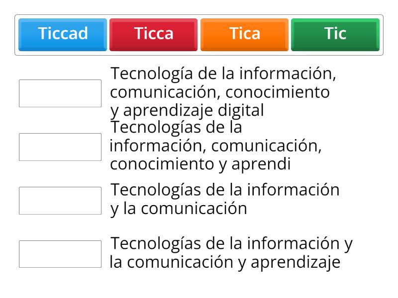 Identifica los tipos de Tic´s. - Match up