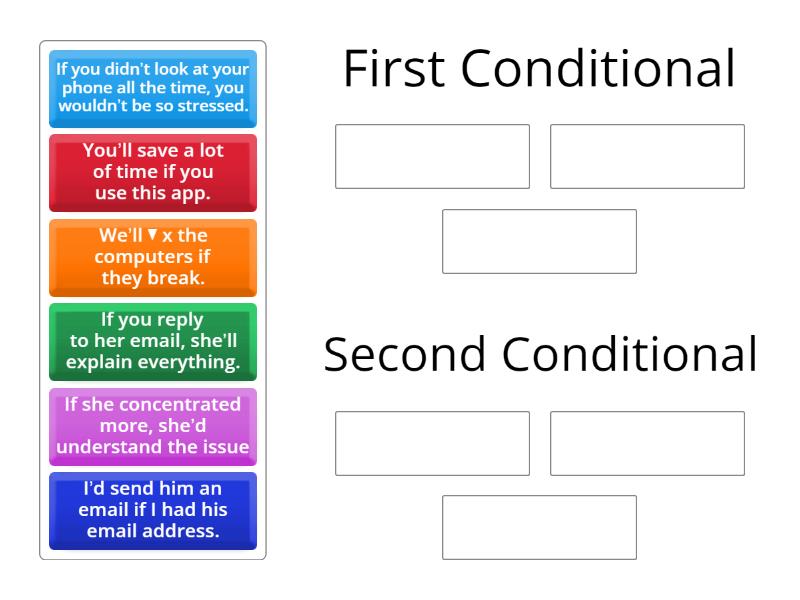 8.2 First and Second Conditional - Group sort