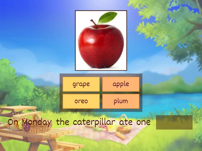 The Hungry Caterpillar comprehension activity 1 - Complete the sentence