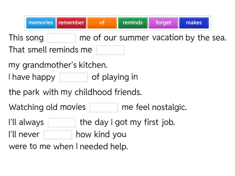 2B Vocabulary - Complete the sentence