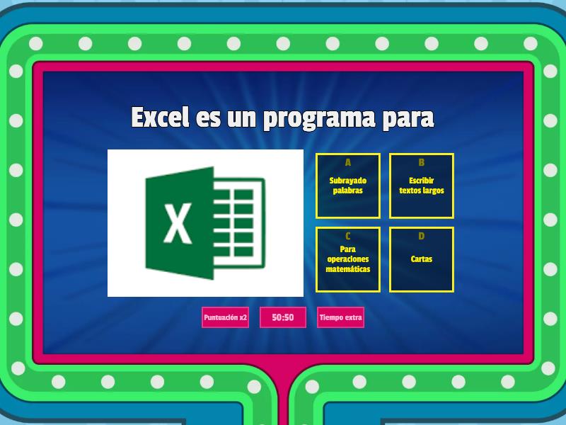 Preguntas Excel y funciones - Gameshow quiz