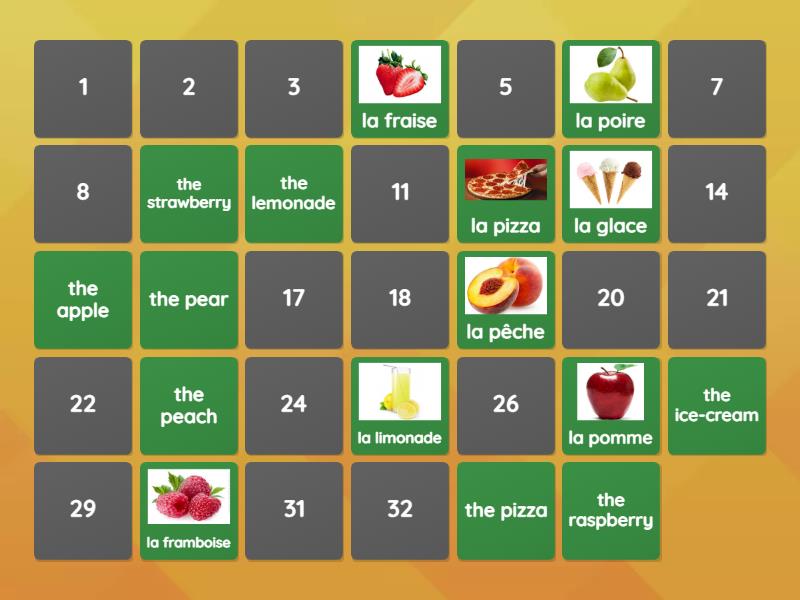 French food items - Matching pairs