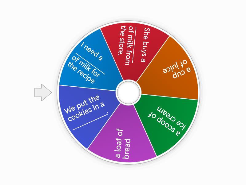 CONTAINERS AND QUANTIFIERS - Spin the wheel