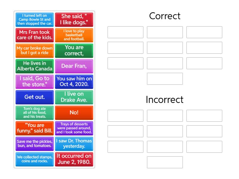 Punctuation - Group sort
