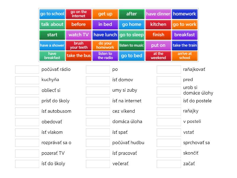 project 1 - UNIT 4B (vocabulary) - Match up