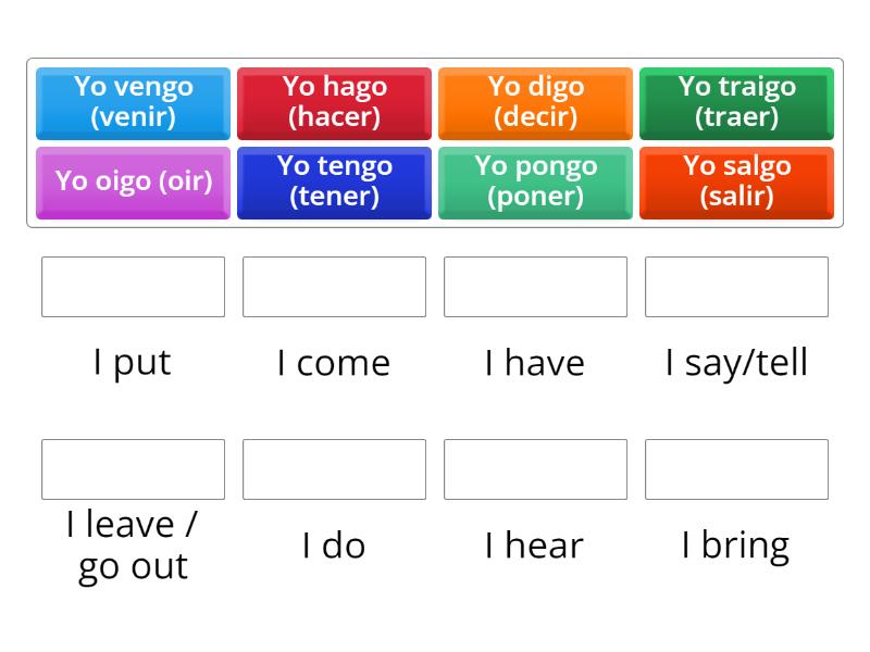 Yo - Go Verbs - Match up