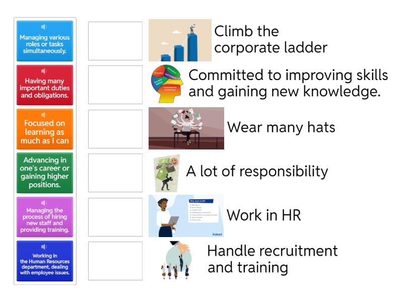 Vocabulary & Idiom Matching Activity - Match up