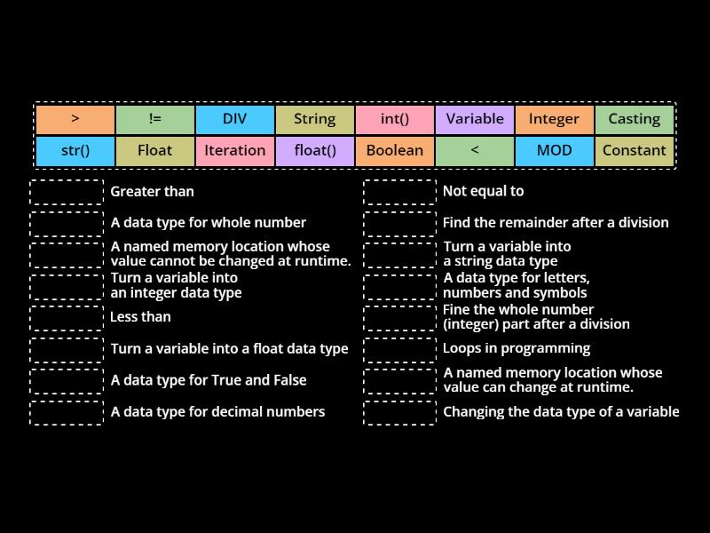 Programming Recap - Match up