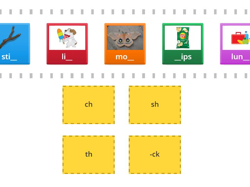 DIGRAPH REVIEW -CK, SH, TH, CH - Speed sorting
